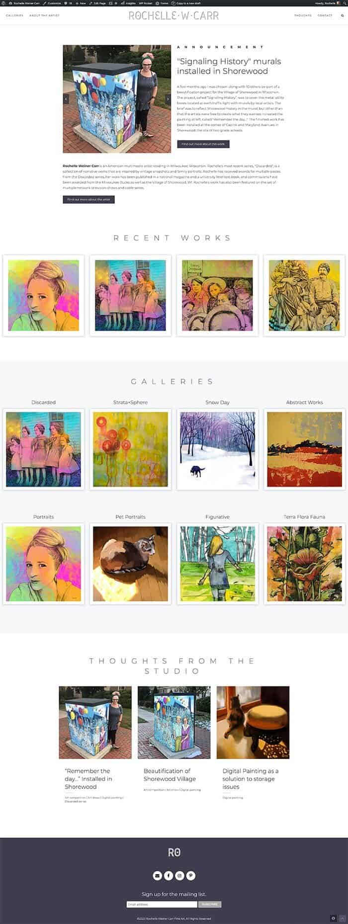 Gallery website for Visual Artist - Andiamo Creative